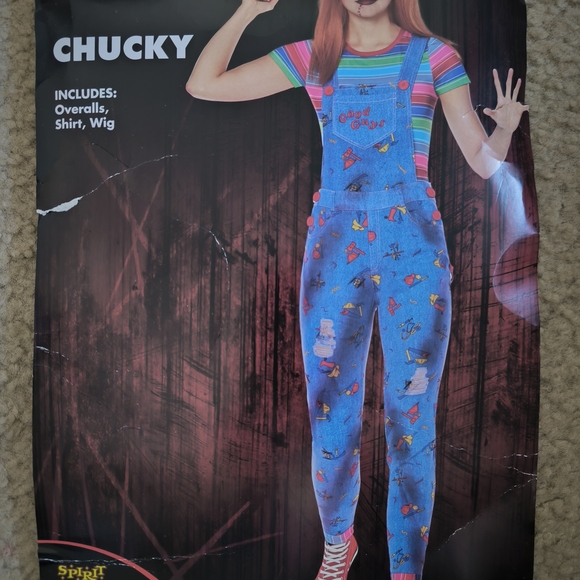 Spirit | Other | Colorful Chucky Costume With Overalls And Wig | Poshmark